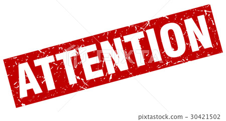 square grunge red attention stamp - Stock Illustration [30421502] - PIXTA