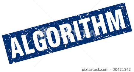 square grunge blue algorithm stamp - Stock Illustration [30421542] - PIXTA
