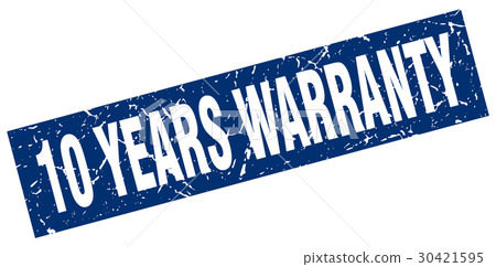 square grunge blue 10 years warranty stamp - Stock Illustration ...