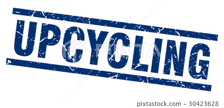 square grunge blue upcycling stamp - Stock Illustration [30423628] - PIXTA