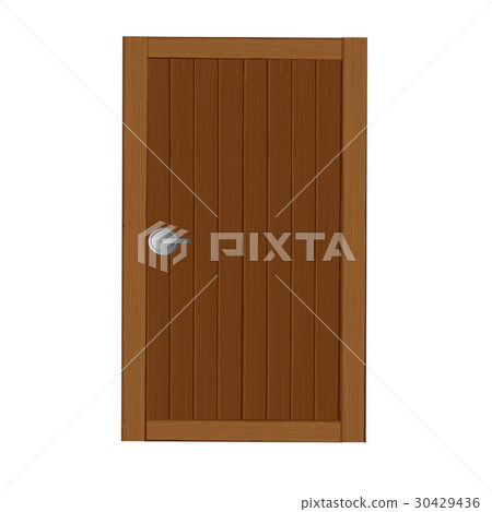 wooden gates in dark brown cartoon illustration - Stock Illustration ...