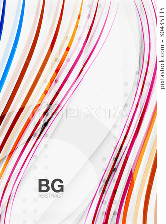 Thin lines wave abstract background - Stock Illustration [30435115] - PIXTA