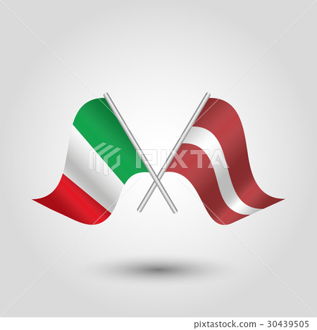 vector two crossed italian and latvian flags - Stock Illustration ...