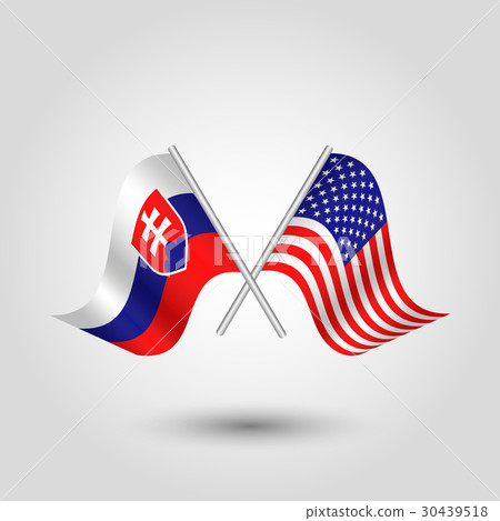 vector two crossed slovak and american flags - Stock Illustration ...
