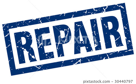 square grunge blue repair stamp - Stock Illustration [30440797] - PIXTA