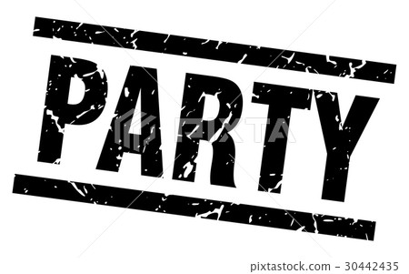 square grunge black party stamp - Stock Illustration [30442435] - PIXTA