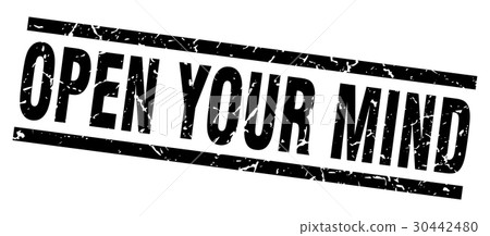 square grunge black open your mind stamp - Stock Illustration [30442480 ...