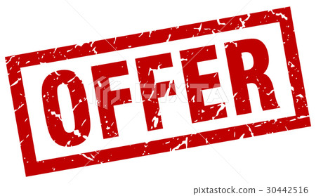square grunge red offer stamp - Stock Illustration [30442516] - PIXTA