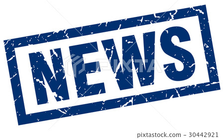 square grunge blue news stamp - Stock Illustration [30442921] - PIXTA