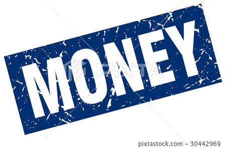 square grunge blue money stamp - Stock Illustration [30442969] - PIXTA