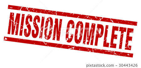 square grunge red mission complete stamp - Stock Illustration [30443426 ...