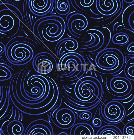 Seamless pattern with bright swirls. - Stock Illustration [30443773 ...