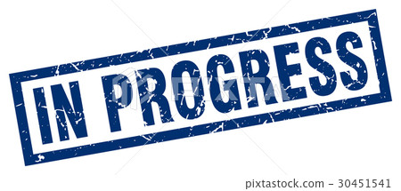 square grunge blue in progress stamp - Stock Illustration [30451541 ...