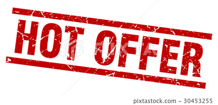 square grunge red hot offer stamp - Stock Illustration [30453255] - PIXTA