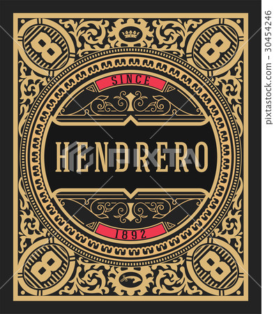 Old label design - Stock Illustration [30454246] - PIXTA