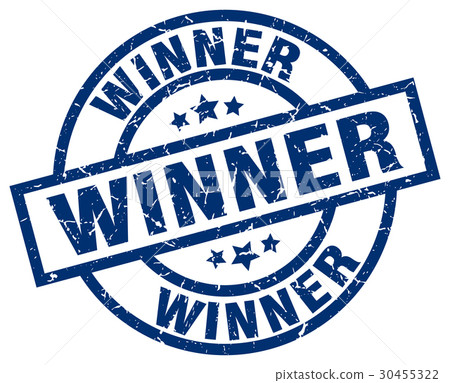 winner blue round grunge stamp - Stock Illustration [30455322] - PIXTA