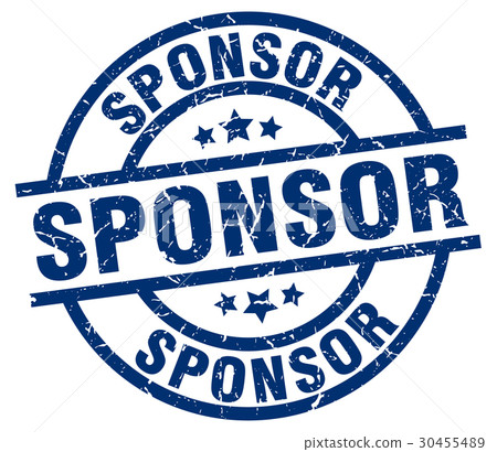 sponsor blue round grunge stamp - Stock Illustration [30455489] - PIXTA