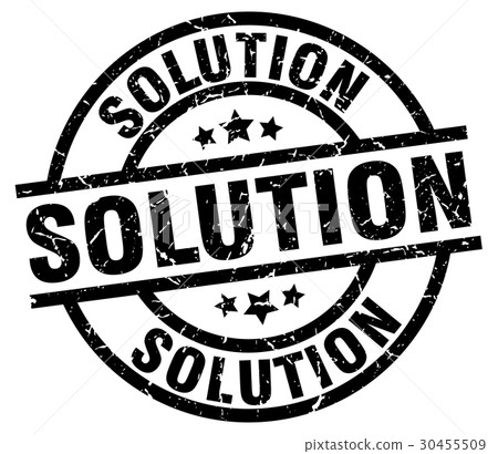 solution round grunge black stamp - Stock Illustration [30455509] - PIXTA