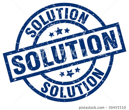 solution blue round grunge stamp - Stock Illustration [30455510] - PIXTA