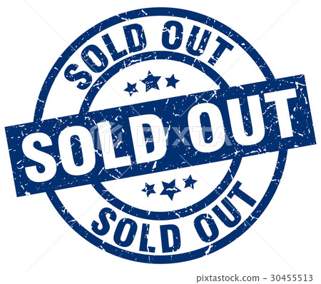 sold out blue round grunge stamp - Stock Illustration [30455513] - PIXTA