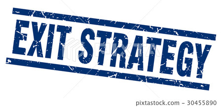 square grunge blue exit strategy stamp - Stock Illustration [30455890 ...