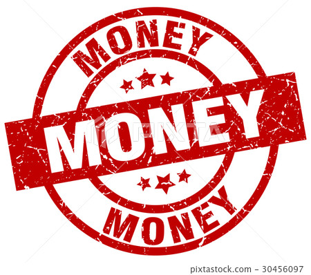 money round red grunge stamp - Stock Illustration [30456097] - PIXTA