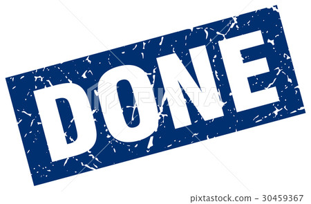 square grunge blue done stamp - Stock Illustration [30459367] - PIXTA