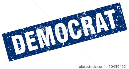 square grunge blue democrat stamp - Stock Illustration [30459412] - PIXTA