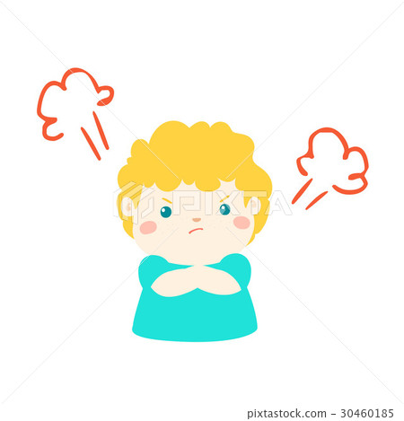 Cute cartoon angry boy character vector. - Stock Illustration [30460185 ...