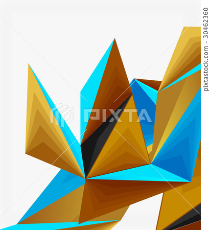 3d modern triangle low poly abstract geometric - Stock Illustration ...