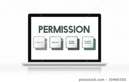 Authorization Permission Network Security... - Stock Illustration ...