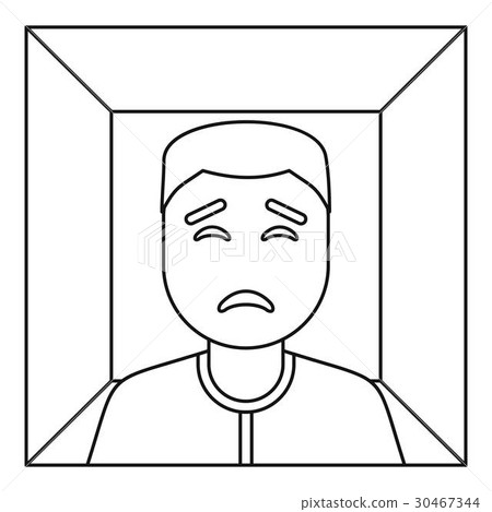 Man in a box icon, outline style - Stock Illustration [30467344] - PIXTA