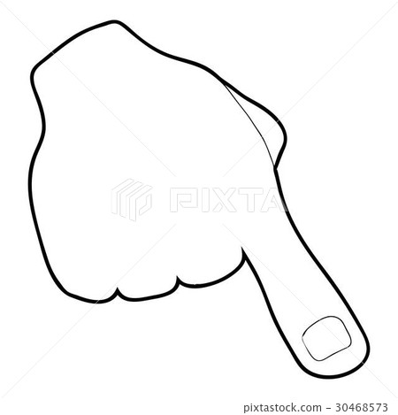 One finger icon, outline style - Stock Illustration [30468573] - PIXTA