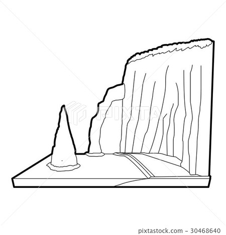 Sea cliff icon, outline style - Stock Illustration [30468640] - PIXTA