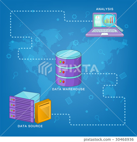 Data base concept route, cartoon style - Stock Illustration [30468936 ...