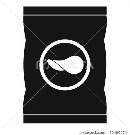 Chips plastic bag icon, simple style - Stock Illustration [30469974 ...