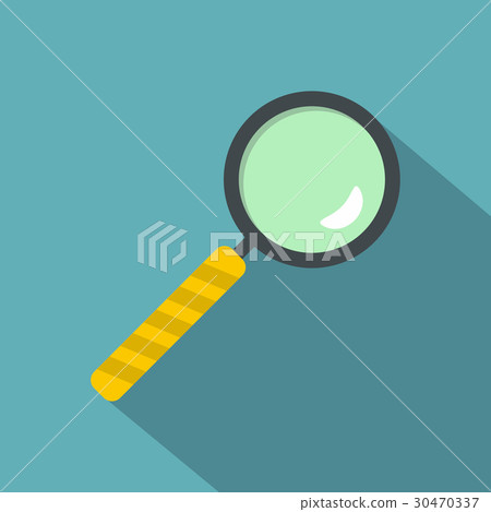 Magnifier icon, flat style - Stock Illustration [30470337] - PIXTA