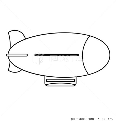 Vintage airship icon, outline style - Stock Illustration [30470379] - PIXTA