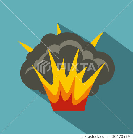 Projectile explosion icon, flat style - Stock Illustration [30470539 ...