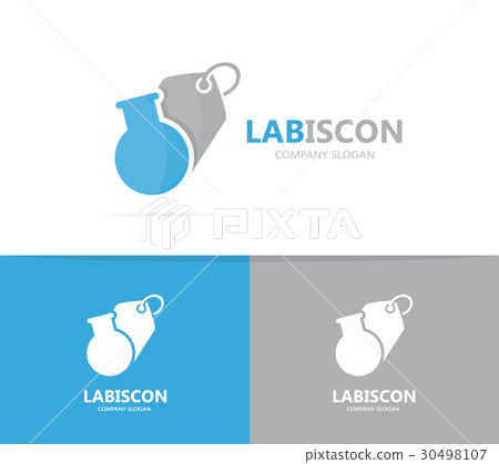 Vector of flask and tag logo combination - Stock Illustration [30498107 ...
