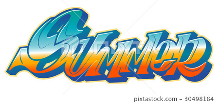 Summer word in graffiti style - Stock Illustration [30498184] - PIXTA