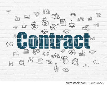 Business concept: Contract on wall background - Stock Illustration ...