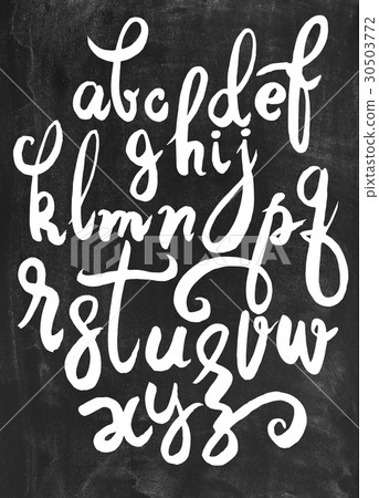 Vector handwritten brush script , isolated - Stock Illustration ...