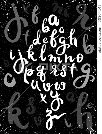 Vector handwritten brush script. letters isolated - Stock Illustration ...