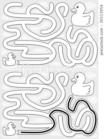 Easy ducks maze - Stock Illustration [30513954] - PIXTA