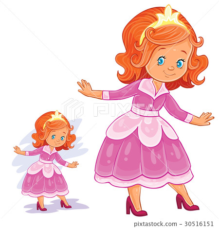 Vector clip art illustration with young girl in - Stock Illustration ...