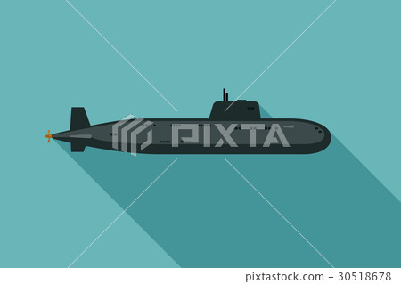 Submarine with long shadow - Stock Illustration [30518678] - PIXTA