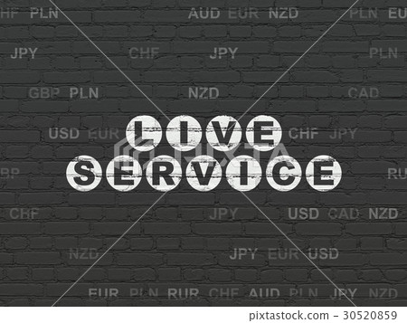 Finance concept: Live Service on wall background - Stock Illustration ...