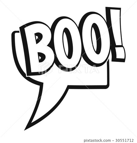 BOO, comic text speech bubble icon, simple style - Stock Illustration ...