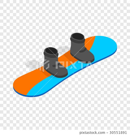 Snowboard with boots isometric icon - Stock Illustration [30551891] - PIXTA